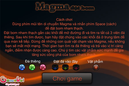 Game Magma đặt bom - Game Vui