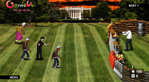 Game Obama diệt zombie - Obama vs zombies - Game Vui