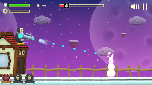 Game Chim cánh cụt phòng thủ - Pengiun vs Snowman - Game Vui