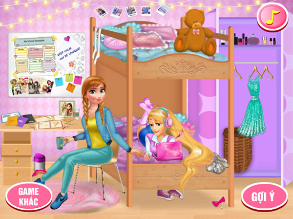 Game Công chúa nghịch ngợm - Disney Princess College Fun - Game Vui