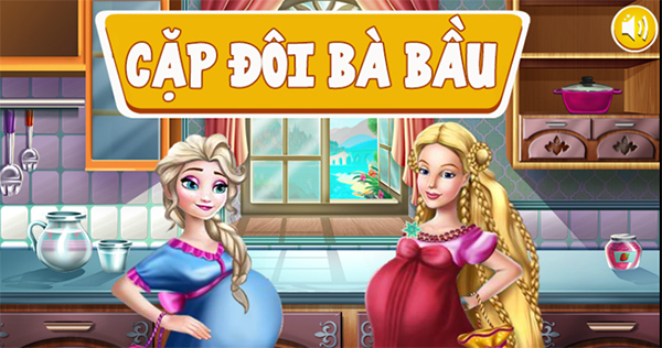 Game Cặp đôi bà bầu - Disney Princess Pregnant Bffs - Game Vui