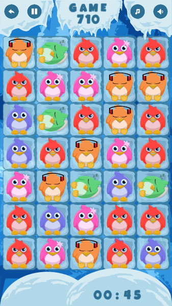 Game Xếp hình chim cánh cụt - Penguin Match 3 - Game Vui
