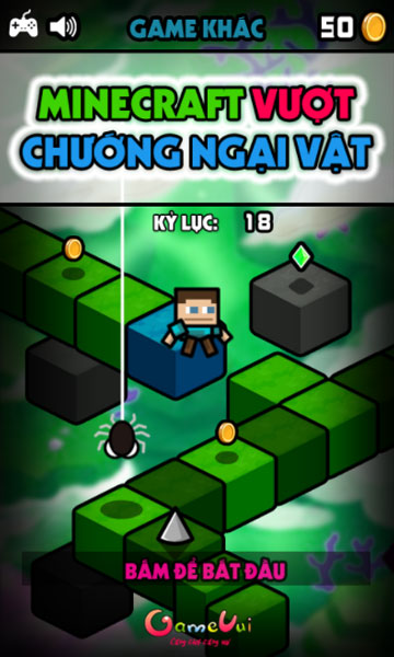 Game Minecraft vượt chướng ngại vật - Game Vui