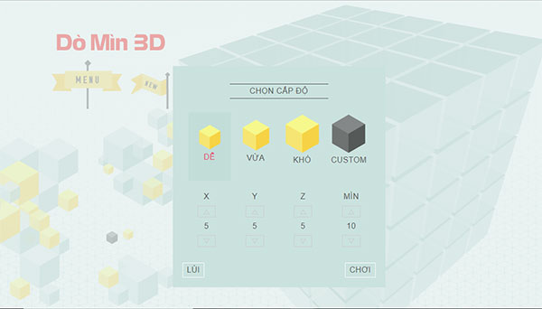 Game Dò mìn 3D - Game Vui