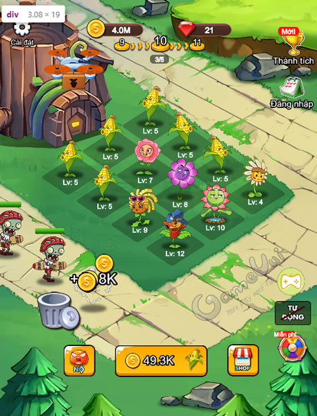 Game Hoa quả đại chiến - Plants Zombies Battle - Game Vui