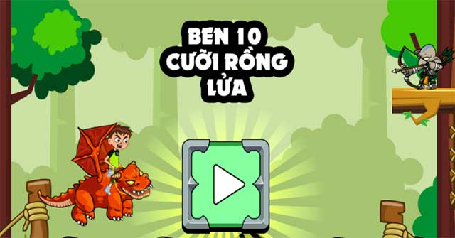 Game Ben 10: Cưỡi rồng lửa - Game Vui