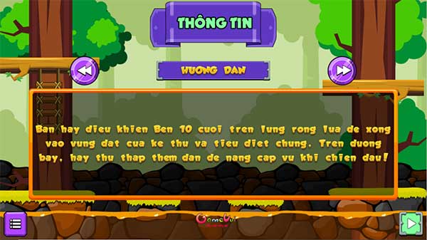 Game Ben 10: Cưỡi rồng lửa - Game Vui