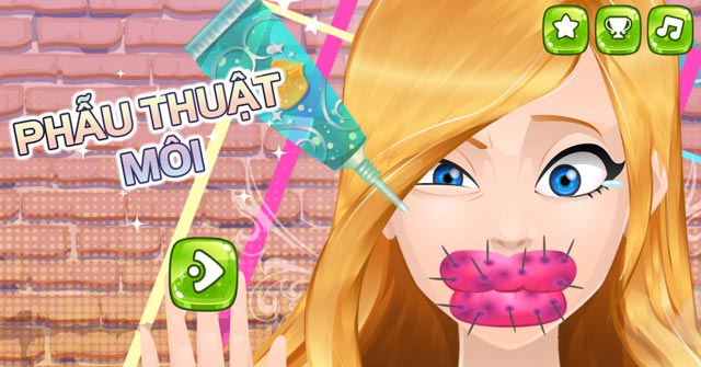 Game Phẫu thuật môi - Game Vui