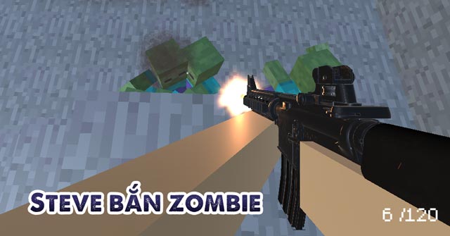 Game Steve bắn Zombie - Game Vui