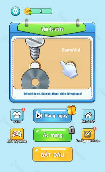Game Vặn ốc vít - Game Vui